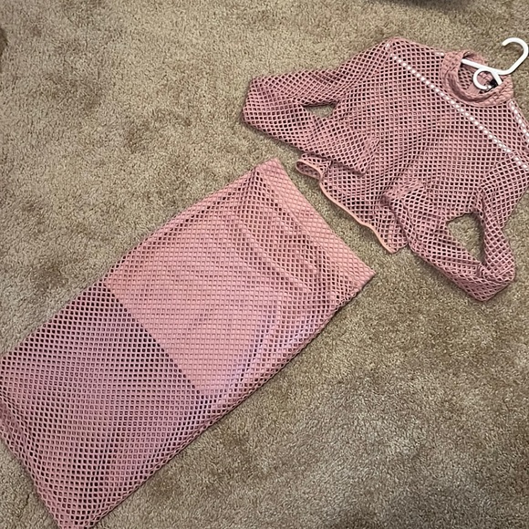 Forever 21 | Dresses | Forever 2 Pink Mesh Top And Skirt Set | Poshmark